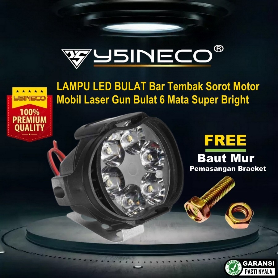 Jual Lampu LED BULAT Bar Tembak Sorot Motor Mobil Laser Gun Bulat 6 ...