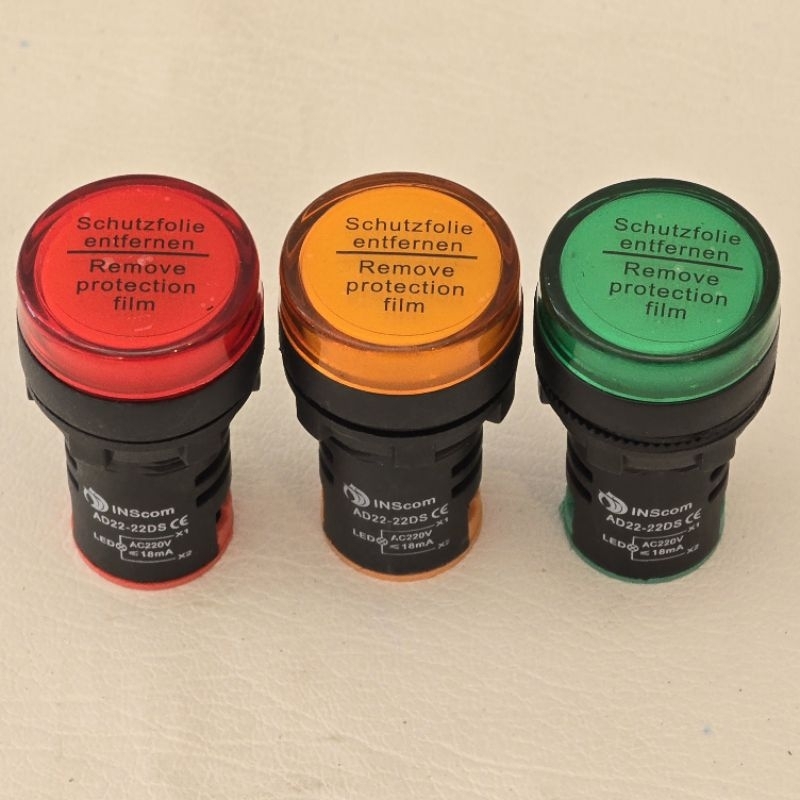 Jual INSCOM PILOT LAMP / LAMPU LED PANEL INDIKATOR MERAH HIJAU KUNING ...