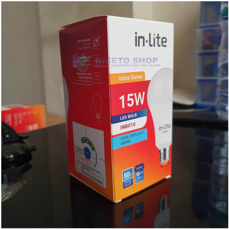 Jual INLITE VALUE LED Lampu Bohlam Bulb INB010 15W E27 220V Putih / Kuning | Shopee Indonesia