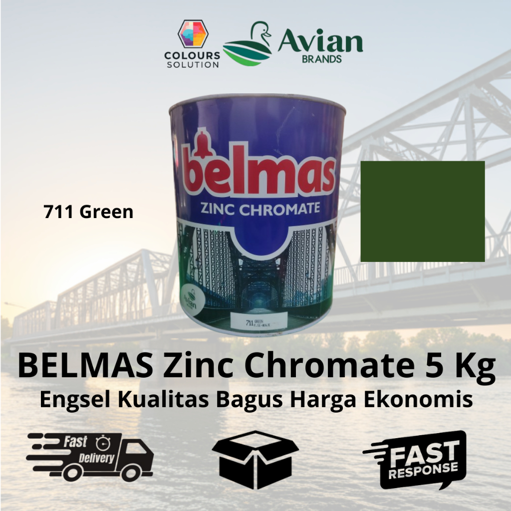 Jual BELMAS Cat Besi Cat Dasar Besi Meni Besi Kemasan 5 Kg - 711 Green ...