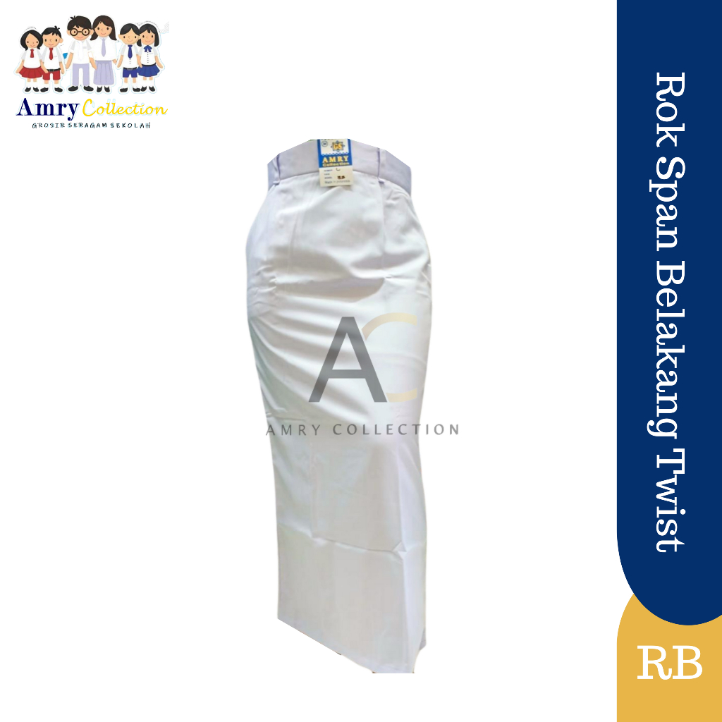 Jual Rok span Putih rempel belakang Rok span Lipat belah Belakang SMP ...