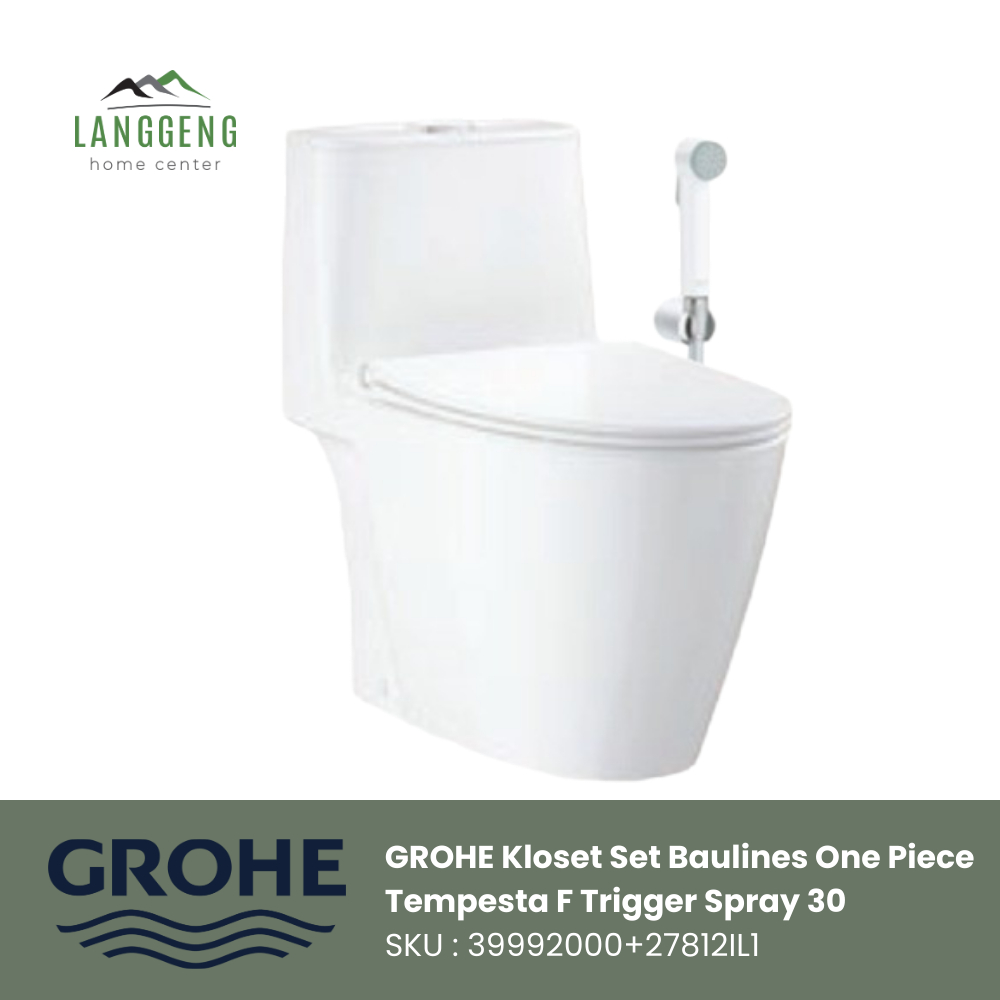 Jual GROHE Kloset One Piece 39992000 + Jet Shower Spray Tempesta-F Trigger Spray 27812IL1 ...