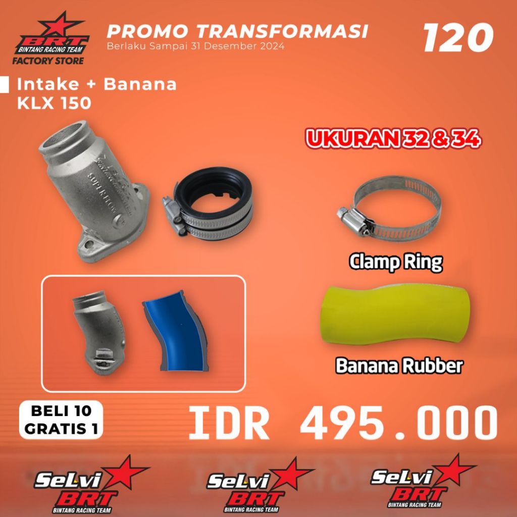 Jual FILTER UDARA BANANA & INTAKE BRT KLX 150 DTRACKER 150 SUPER FLOW ...