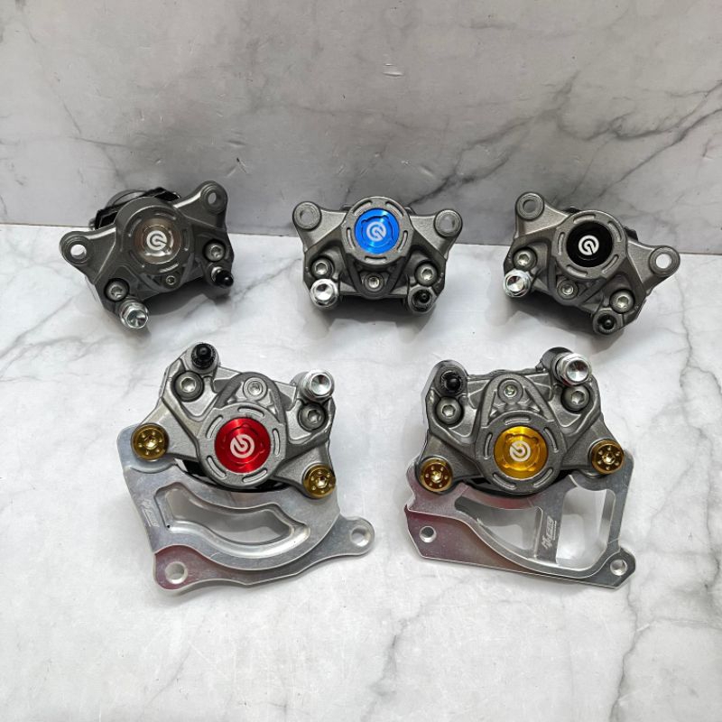 Jual promo paket lengkap kaliper 2p 2 piston big logo koin+ baut kaliper 2pcs plus breket 2p ...