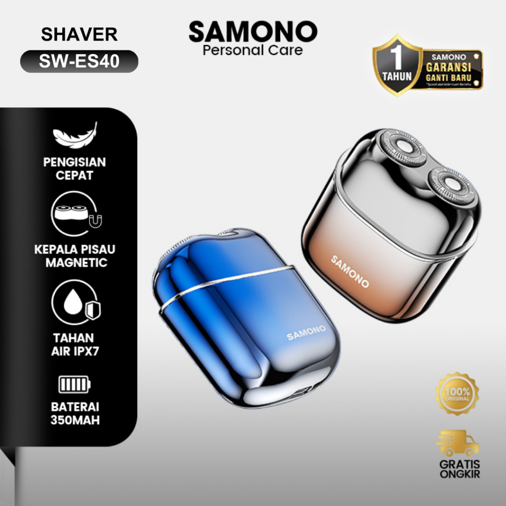 Jual [NEW] SAMONO Pencukur Jenggot Portable Premium Baterai Tahan 60 Hari Pisau Magnetic SW-ES40 ...