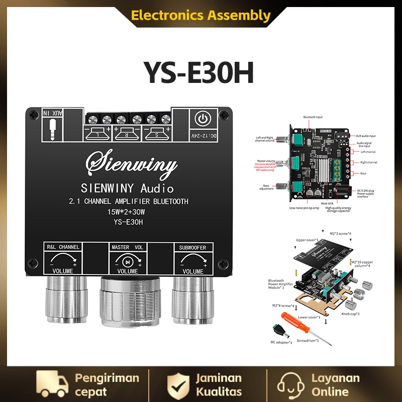Jual YS-E30H 2.1 Channel Bluetooth Audio Power Amplifier Modul Power ...