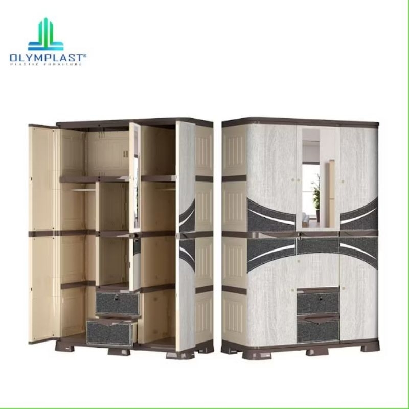 Jual Lemari Pakaian Plastik 3 Pintu / Lemari Baju 3 Pintu Plastik ...