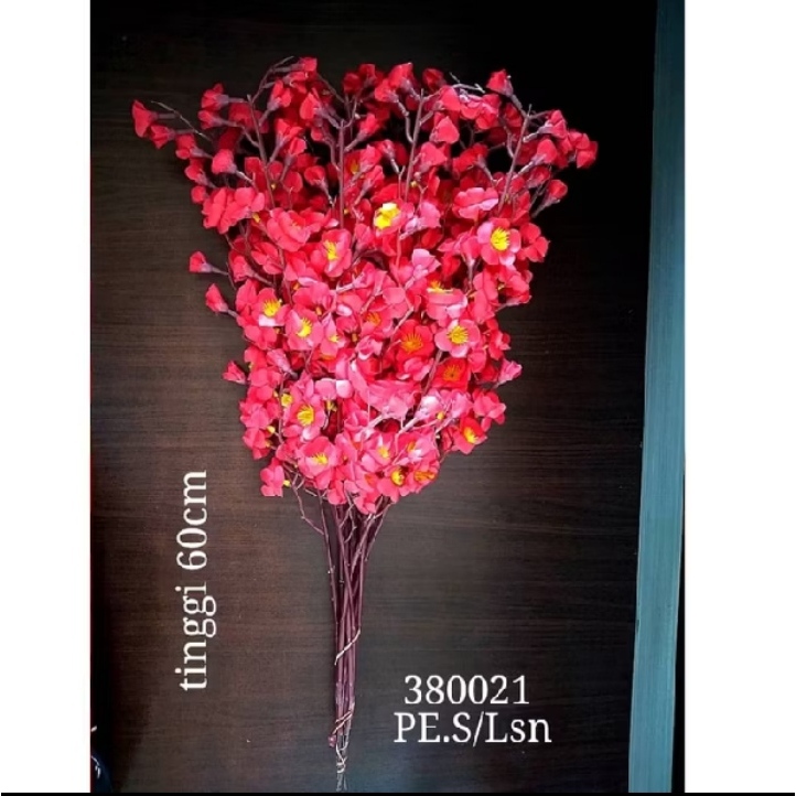 Jual GROSIR BUNGA SAKURA / IMLEK 60 CM MERAH (12 TANGKAI BUNGA ...