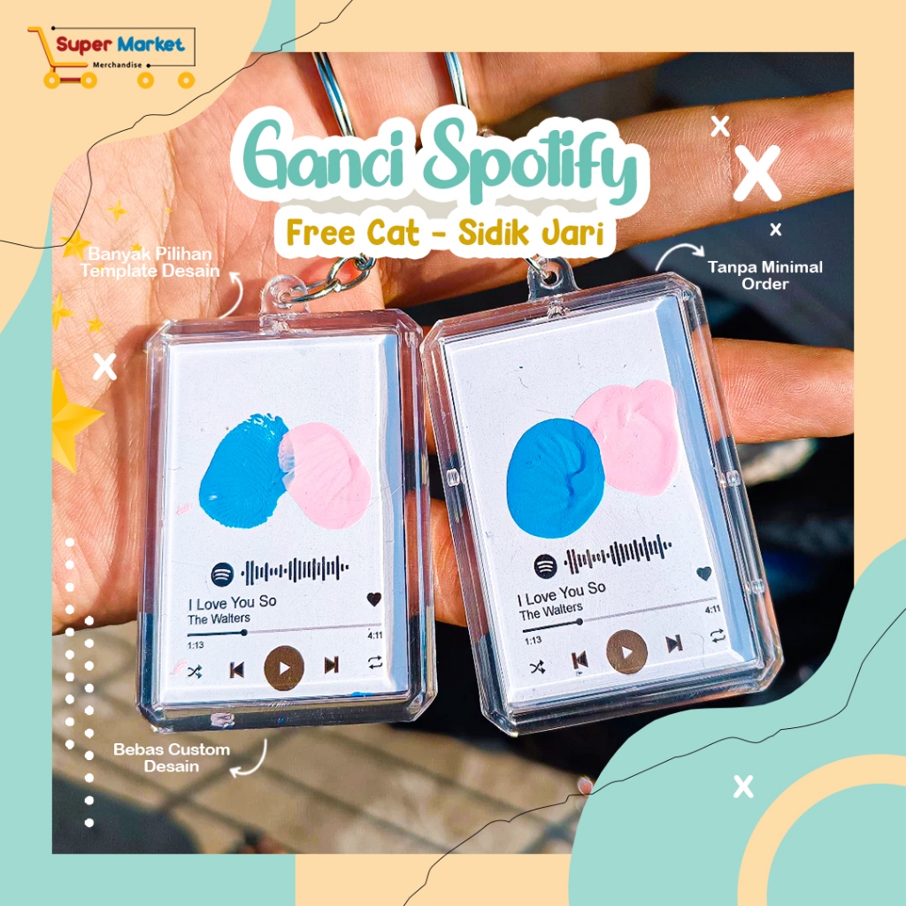 Jual VIRAL - Keychain Spotify Polos Free Cat / Ganci Coule Lucu Sidik ...