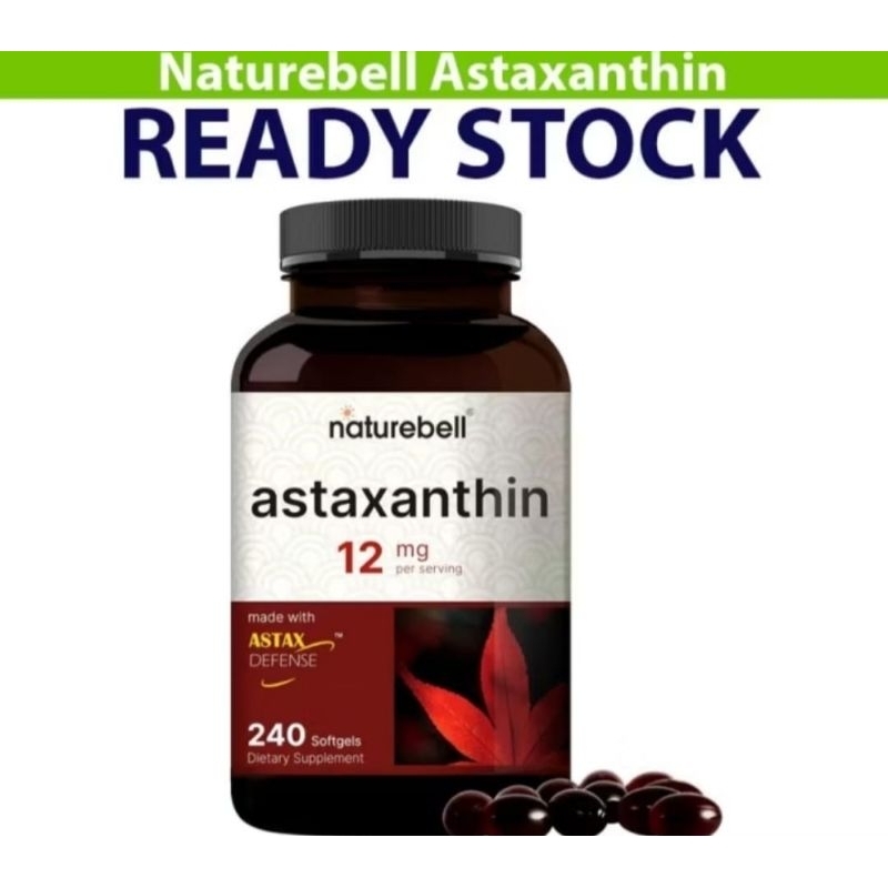 Jual Promo!! Naturebell Astaxanthin 12mg Original 240 Softgel Suplemen ...