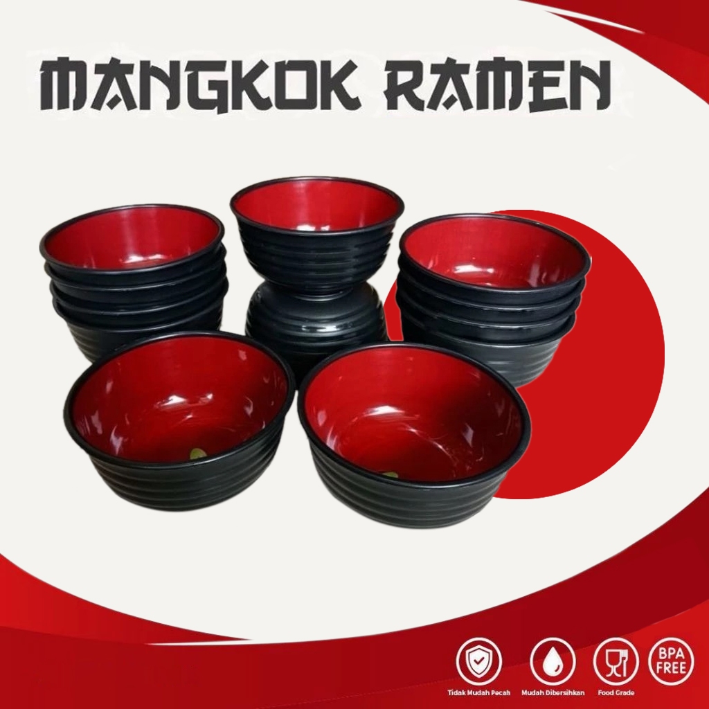 Jual MANGKOK RAMEN JAPAN SERIES MERAH HITAM HIJAU HITAM DUA WARNA ...