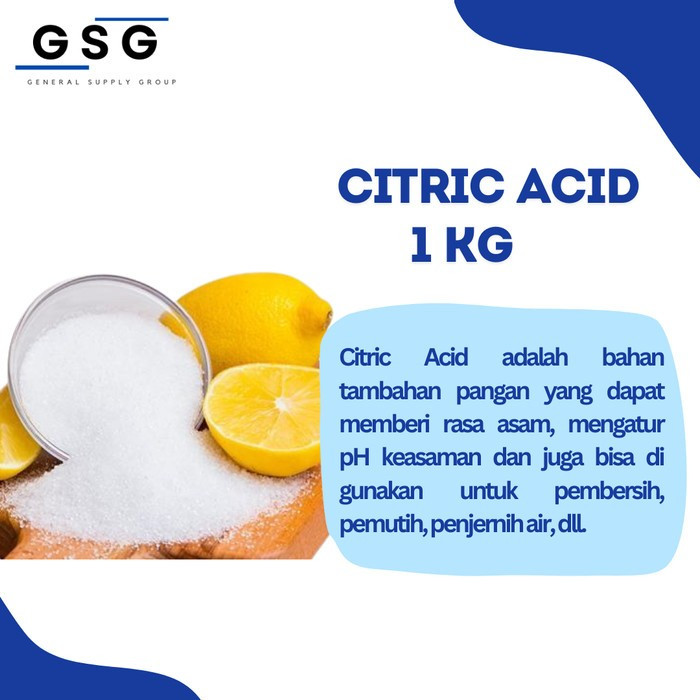 Jual Citric Acid Monohydrate - Asam Sitrat - Asam Citrun 1 kg | Shopee ...