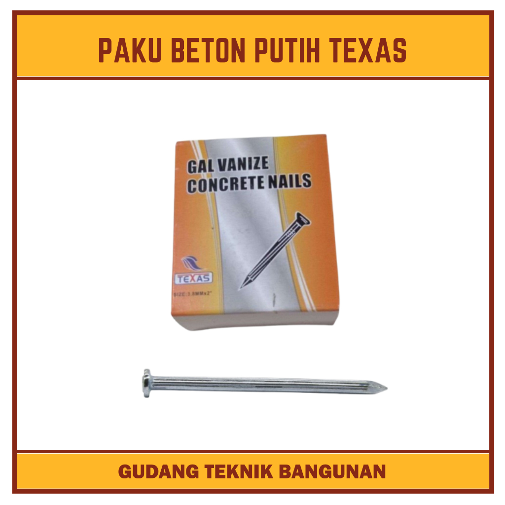 Jual Paku Beton Putih Merk TEXAS Ukuran Besar dan Kecil/Paku Tembok ...