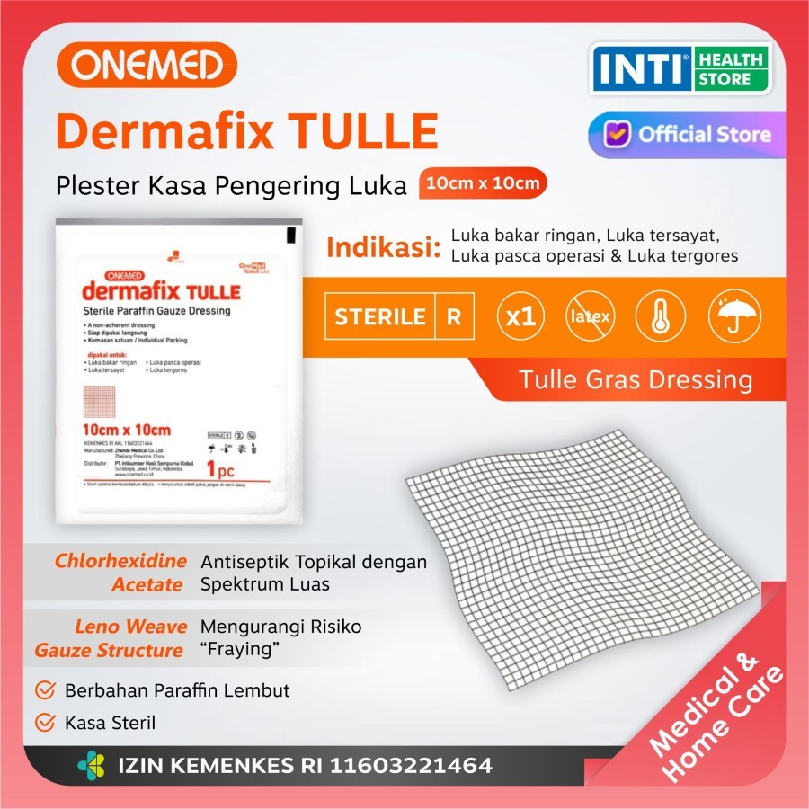 Jual Onemed | Dermafix Tulle 10cm x 10cm Paraffin Gauze | Plester Luka ...