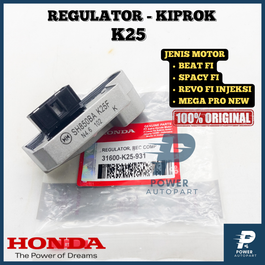 Jual ORIGINAL KIPROK REGULATOR HONDA K25 BEAT FI, SPACY FI, REVO FI INJEKSI, MEGA PRO NEW ...