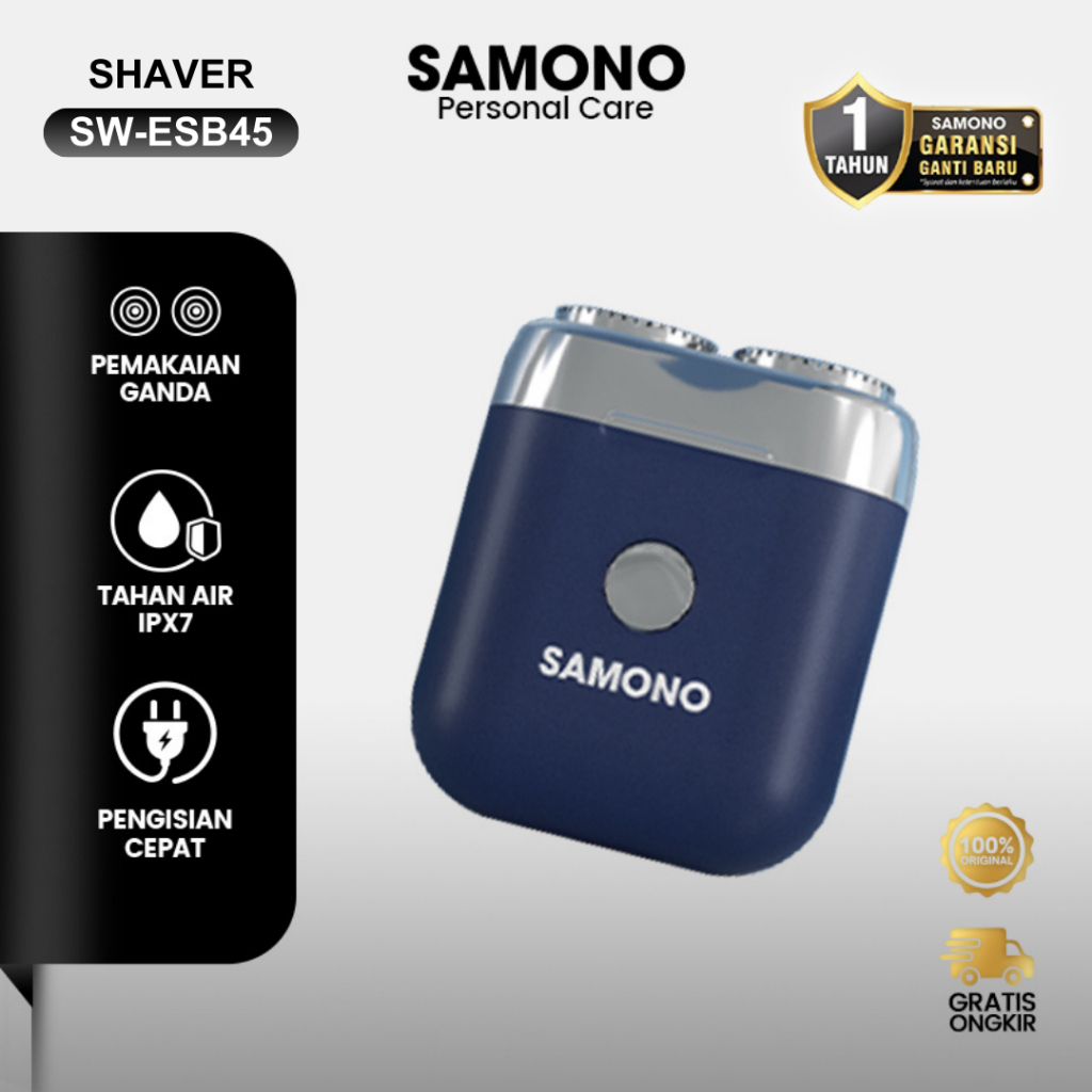 Jual SAMONO Alat Cukur Jenggot Elektrik Waterproof Portable Alat Shaver SW-ESB45 Garansi 1 Tahun ...