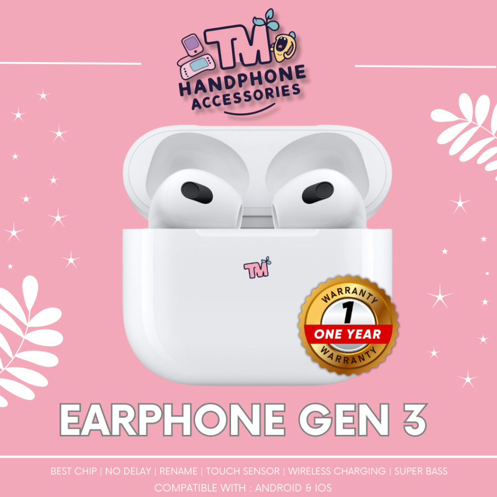 Jual Earphone Bluetooth Generasi 3 GEN 3 1:1 With Pop Up Animation ...
