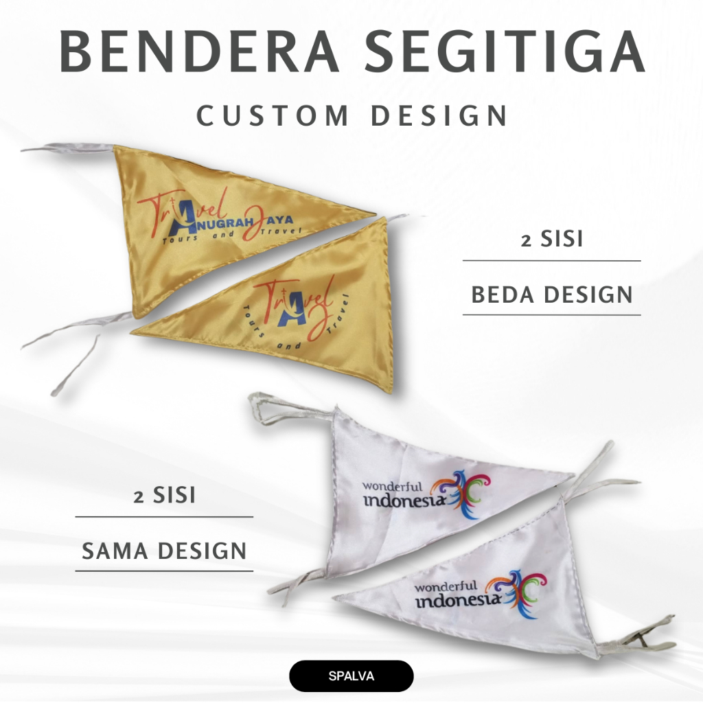 Jual Bendera Tour Guide / Bendera Travel Segitiga CUSTOM DESIGN 2 sisi ...