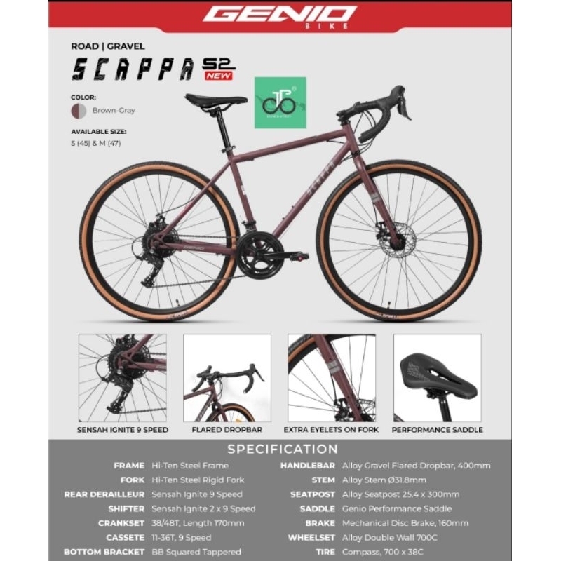 Jual Sepeda Roadbike Touring Gravel Genio Scappa S2 NEW TERBARU GEN4 (s ...