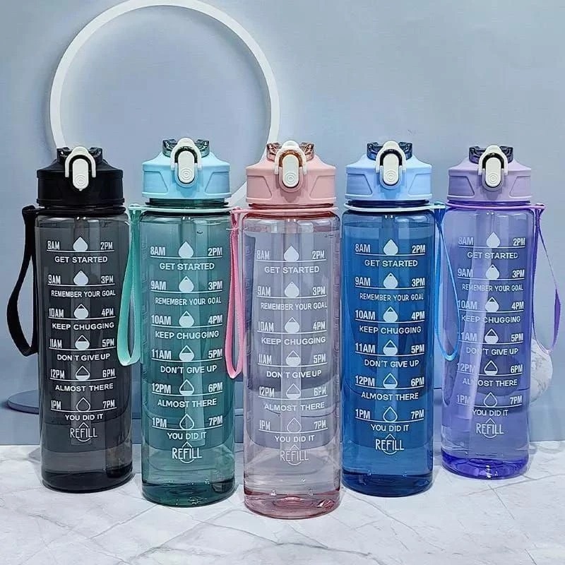 Jual Botol Viral Bening / Transparan Kapasitas 900ml Free Stiker 2D ...