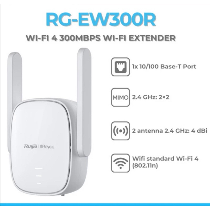 Jual Ruijie Reyee RG-EW300R WiFi 4 300 Mbps Wifi Extender | Shopee ...