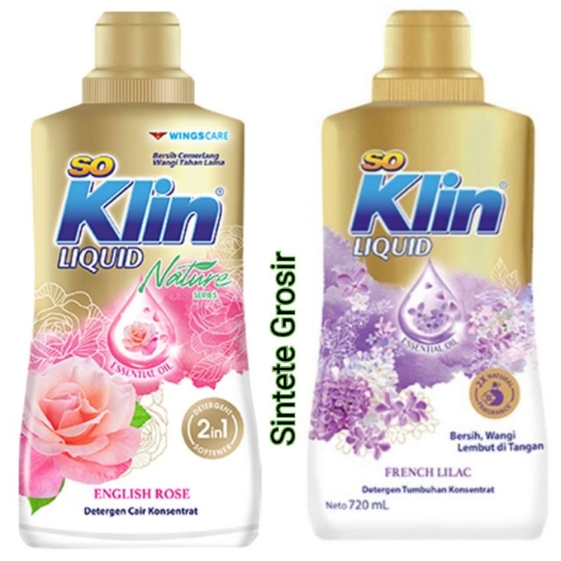 Jual Soklin Detergent Liquid Nature English Rose & French Lilac isi 720 ml | Shopee Indonesia