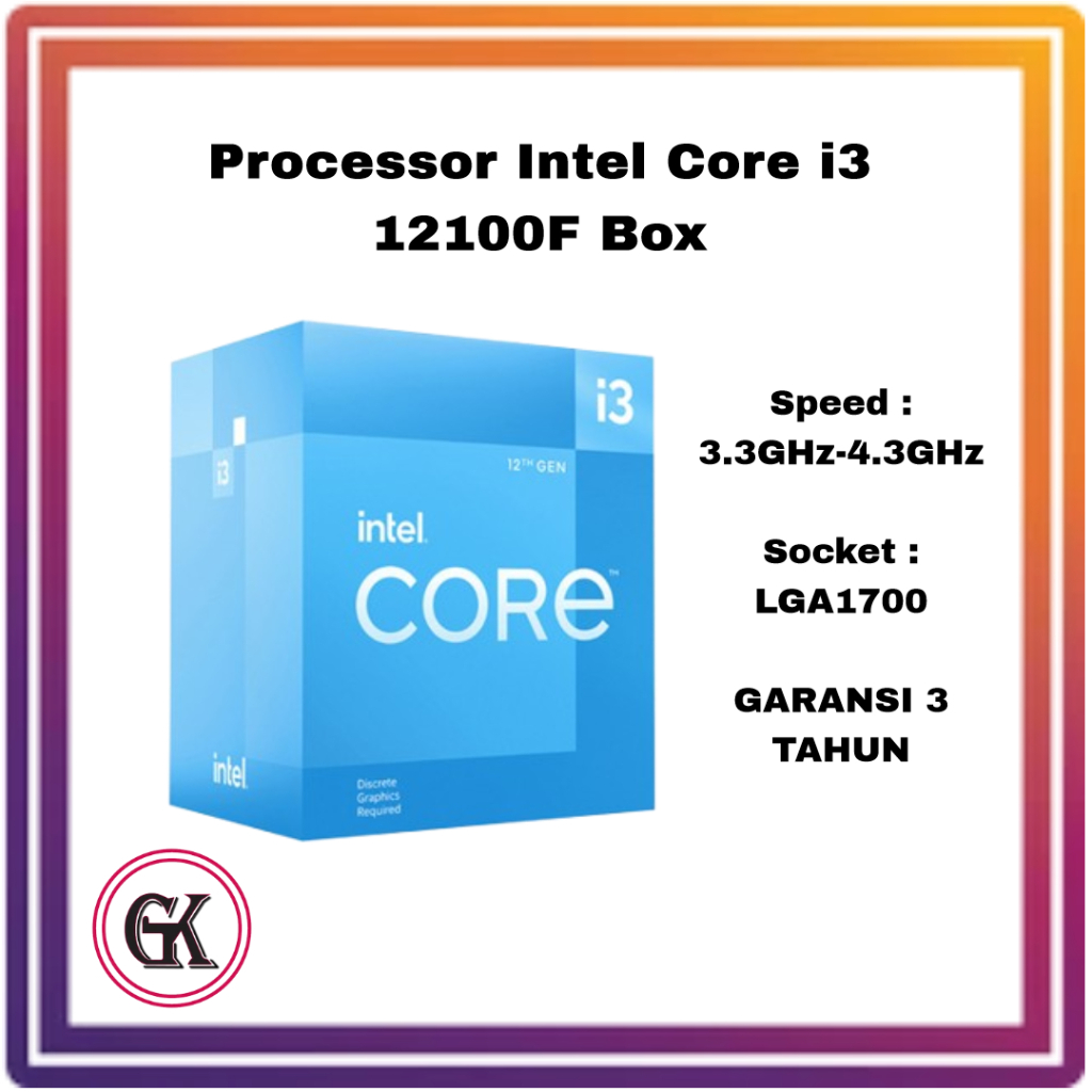 Jual PROCESSOR INTEL CORE I3 12100F Up To 4.3 GHz SOCKET 1700 Box ...