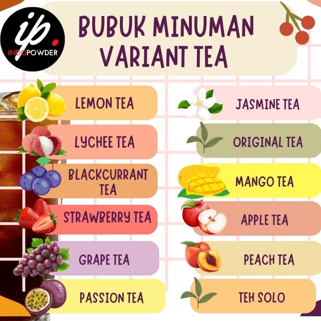 Jual Bubuk ES TEH ANEKA RASA 1Kg - Bubuk TEH RASA BUAH 1Kg - TEA Powder ...