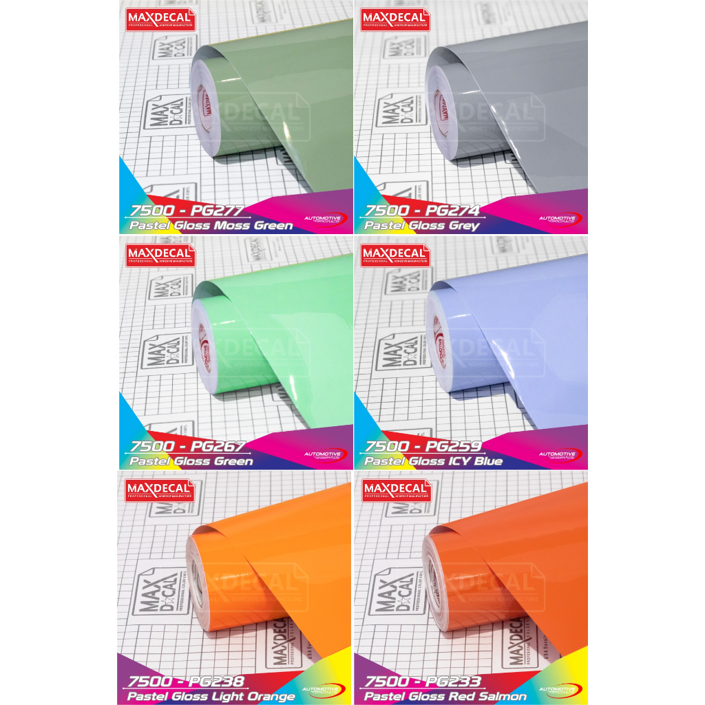 Jual sticker skotlet MAXDECAL 7500 PASTEL glossy series per roll ...