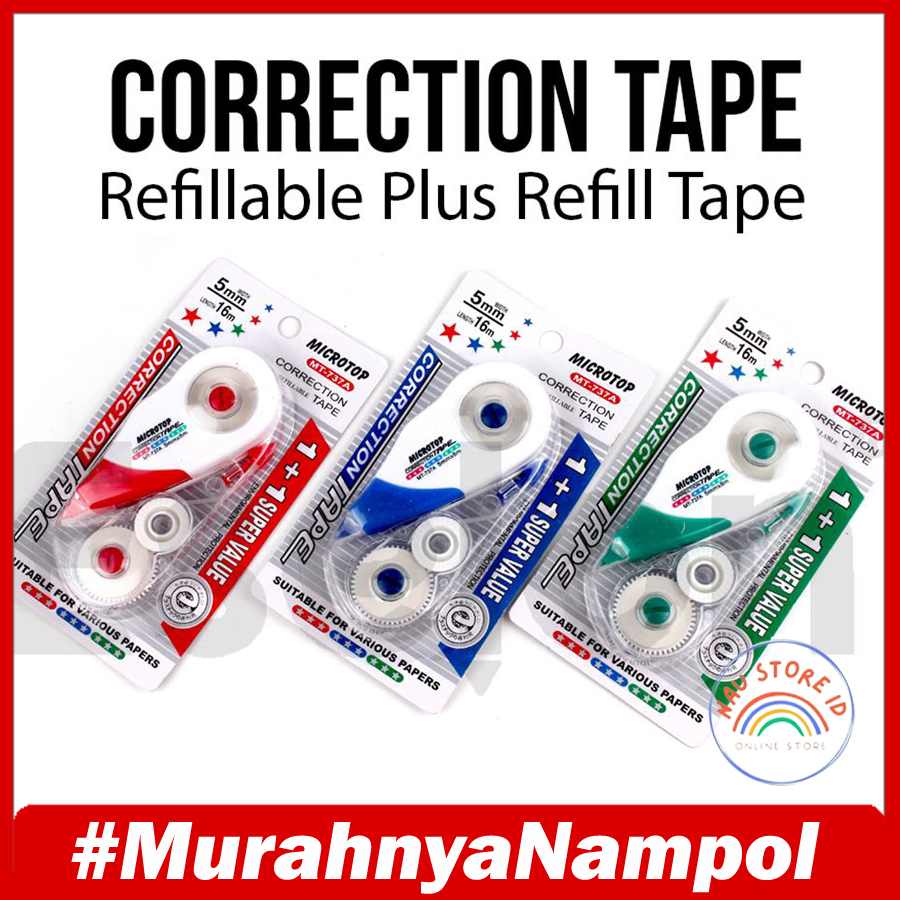 Jual Tipe - X Kertas / Stipo Kertas Free Refill / Correction Tape Reffiable+ REFILL Microtop ...
