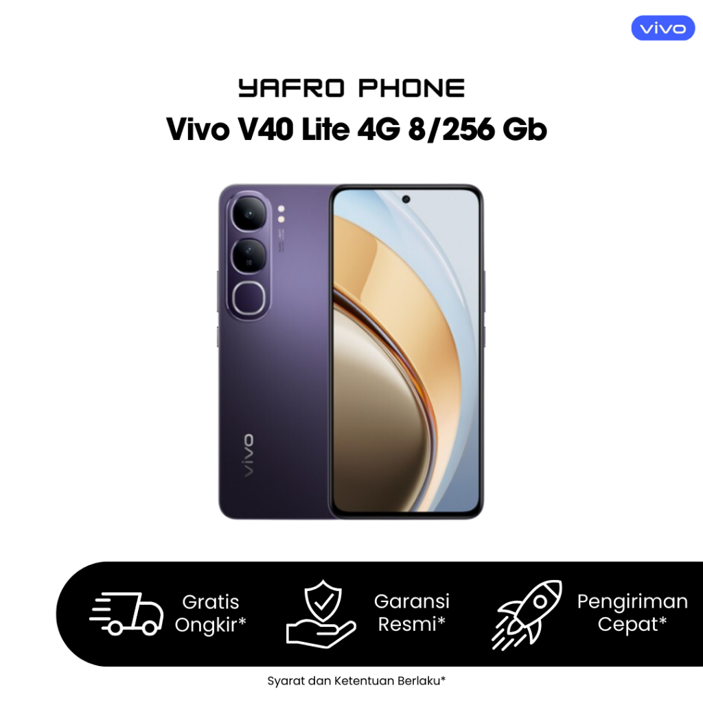 Jual Vivo V40 Lite 4G 8/256 Gb - Garansi Resmi Indonesia | Shopee Indonesia
