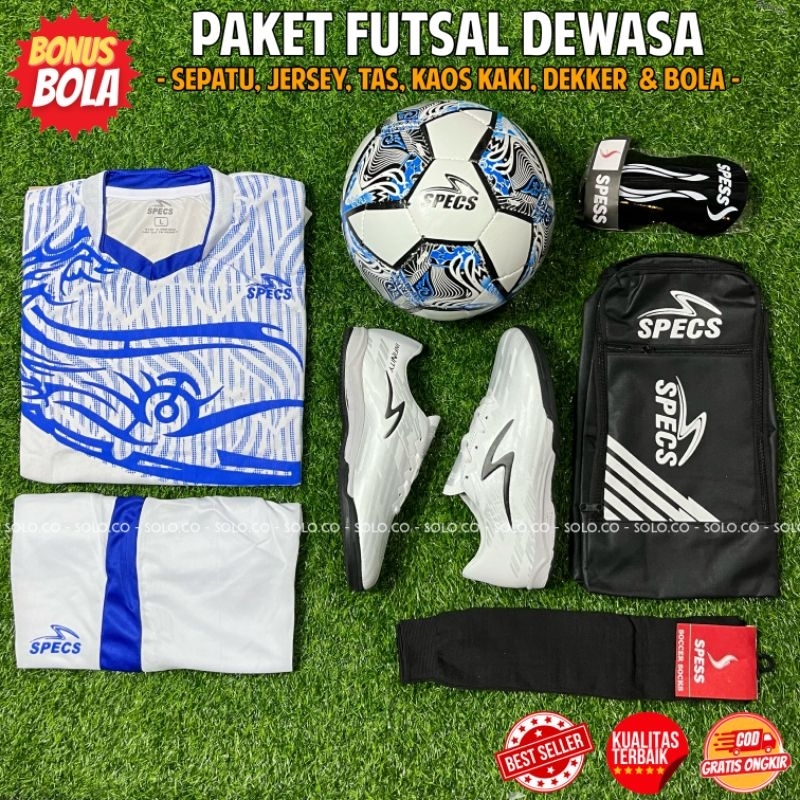 Jual Paket Sepatu Futsal Specs Infinity White Bonus Bola Lengkap Paket ... Jual Paket Sepatu Futsal Specs Infinity White Bonus Bola Lengkap Paket ...