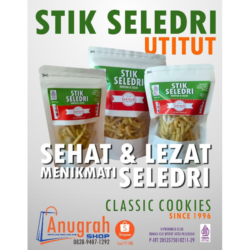 Jual cemilan sehat dengan seledri asli stik seledri ukuran 50gr,100gr ...