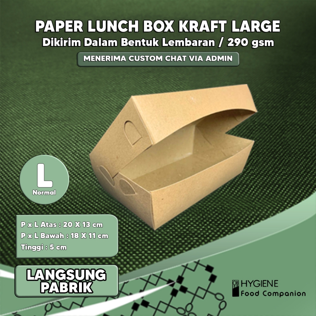 Jual PAPER LUNCH BOX / KOTAK MAKAN KERTAS LAMINASI ECO KRAFT SEMUA UK ...