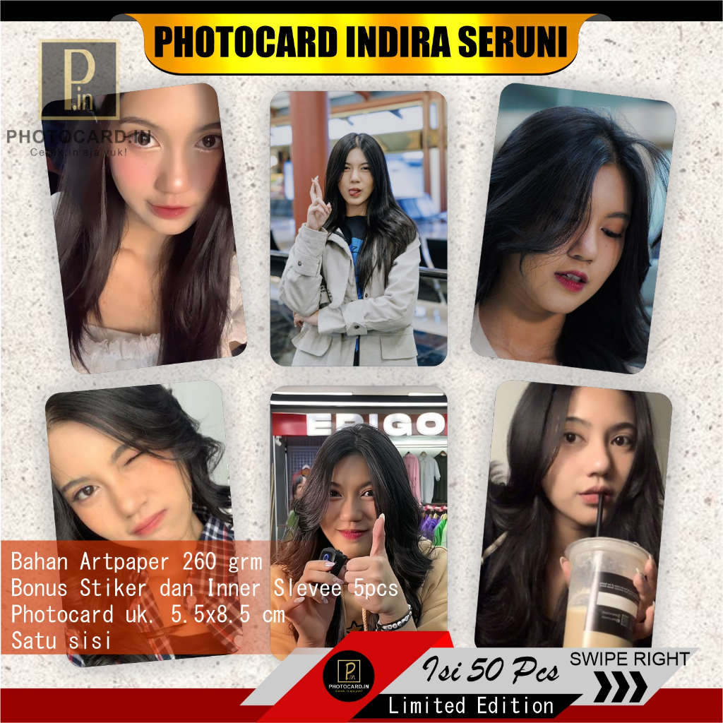 Jual Photocard JKT48 Edisi Indira Seruni isi 50 pcs (Free Stiker dan ...