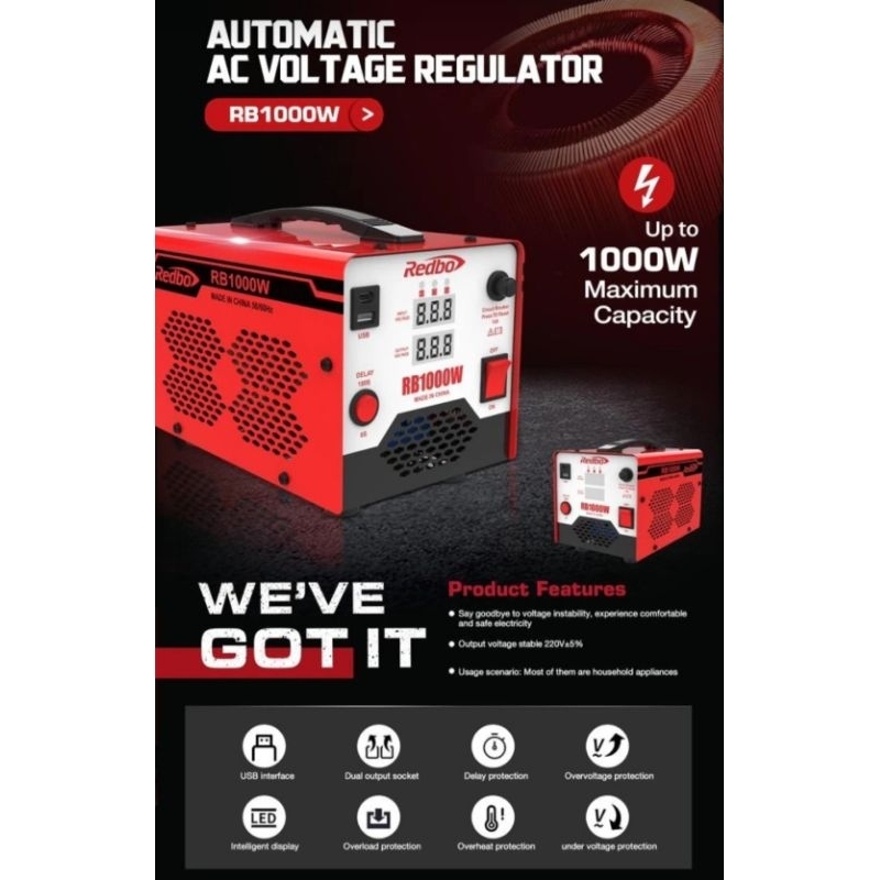 Jual Rebdo Rb1000W Stabilizer Stavol Listrik AC Automatic Voltage ...