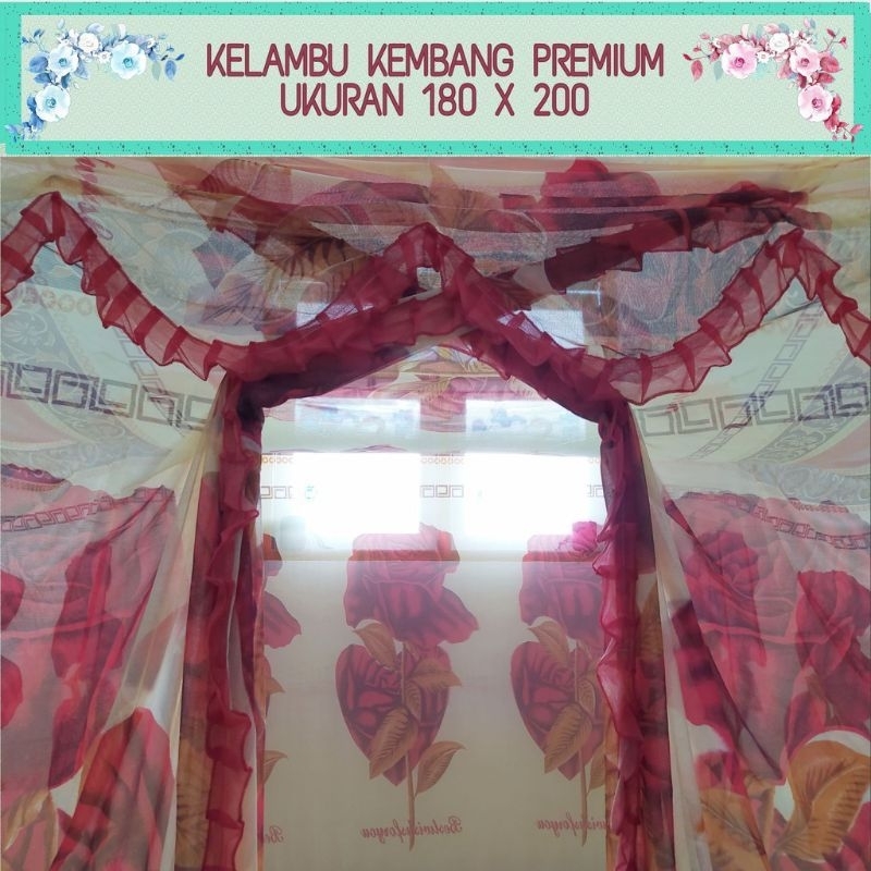 Jual kelambu sultan Kelambu tidur anti nyamuk motif bunga kelambu lipat ...