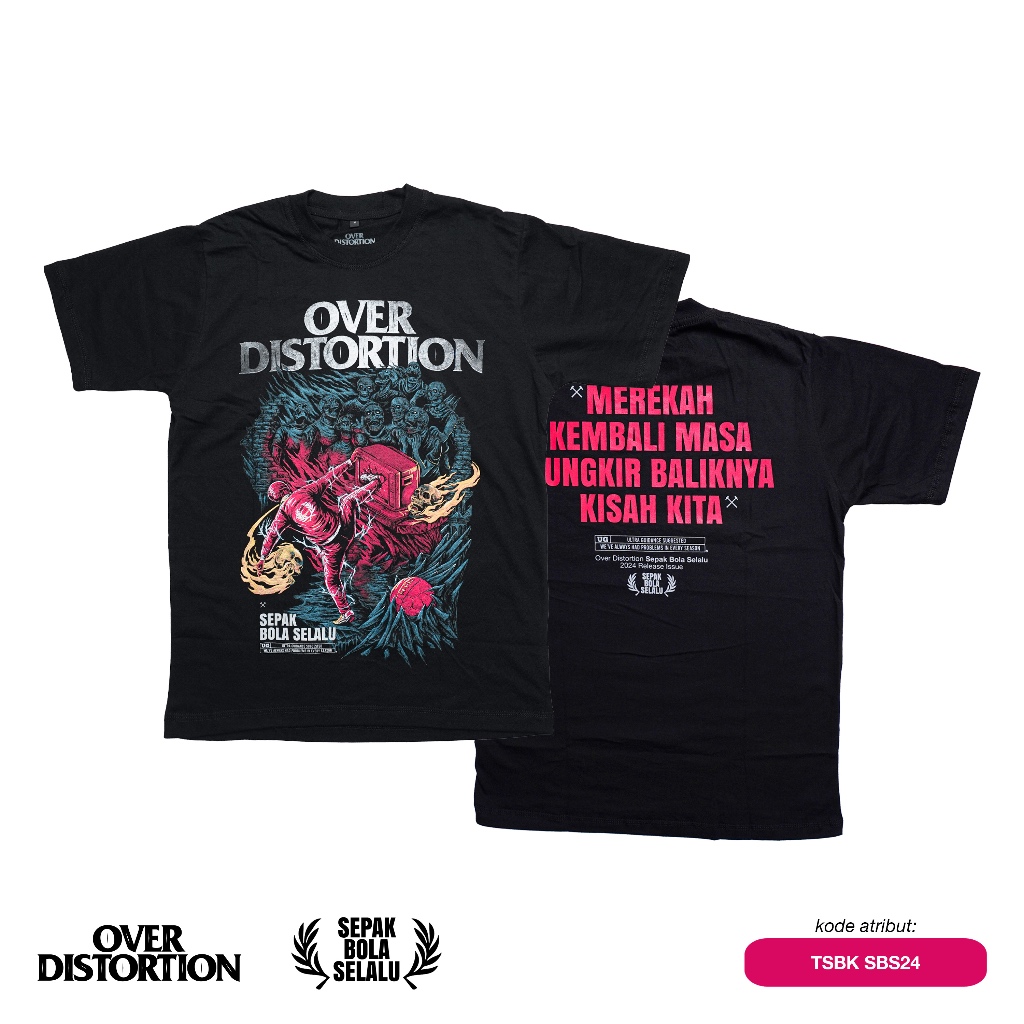 Jual READY STOCK // Over Distortion // Sepak Bola Selalu // Tshirt // Black | Shopee Indonesia