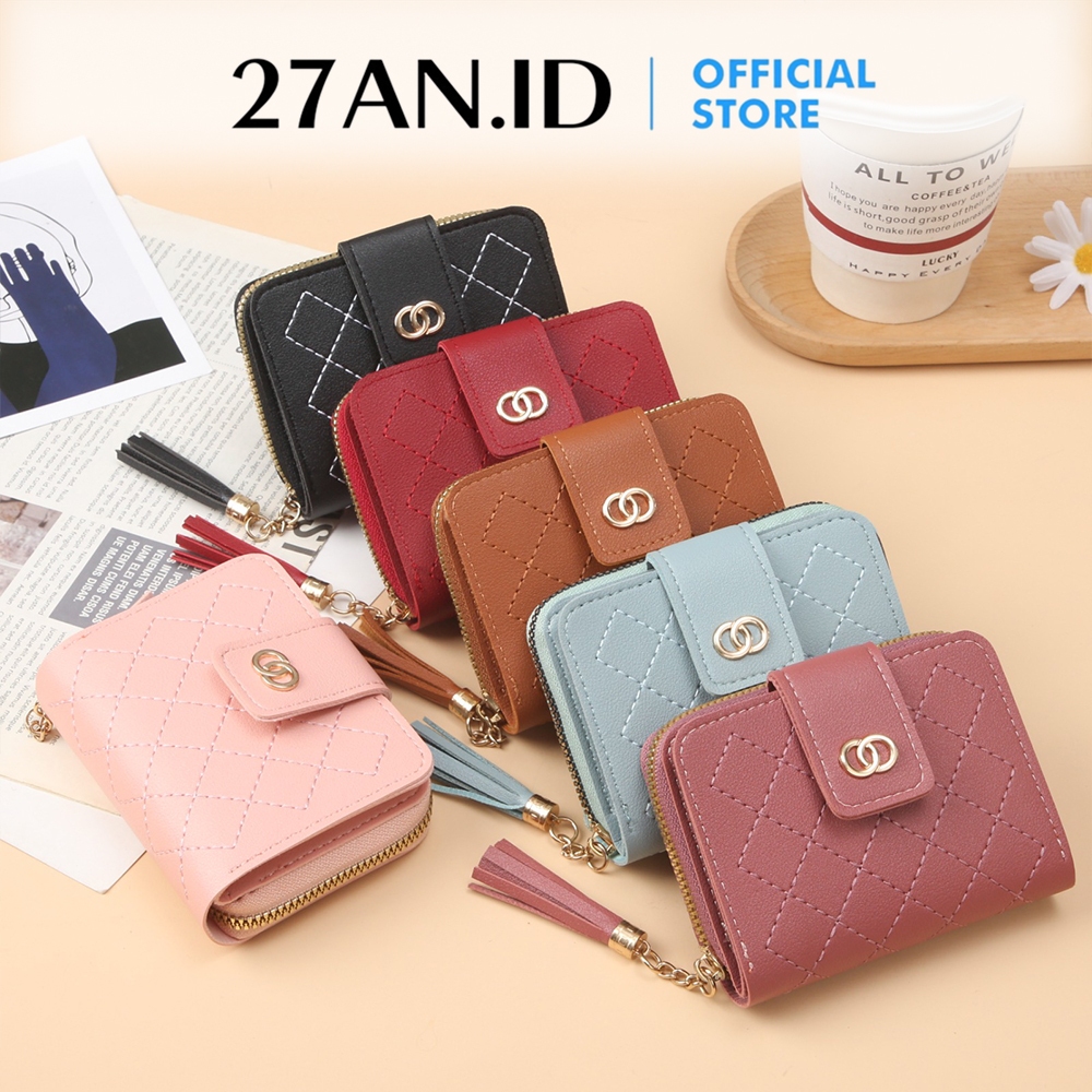 Jual ( 27AN.ID ) Dompet Lipat Wanita 616 Baru Dompet Kulit Wanita Kecil Warna Solid Berkualitas ...