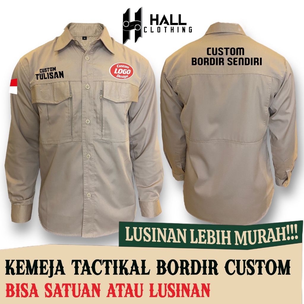 Jual KEMEJA TACTICAL BORDIR CUSTOM - BISA SATUAN/LUSINAN | Shopee Indonesia