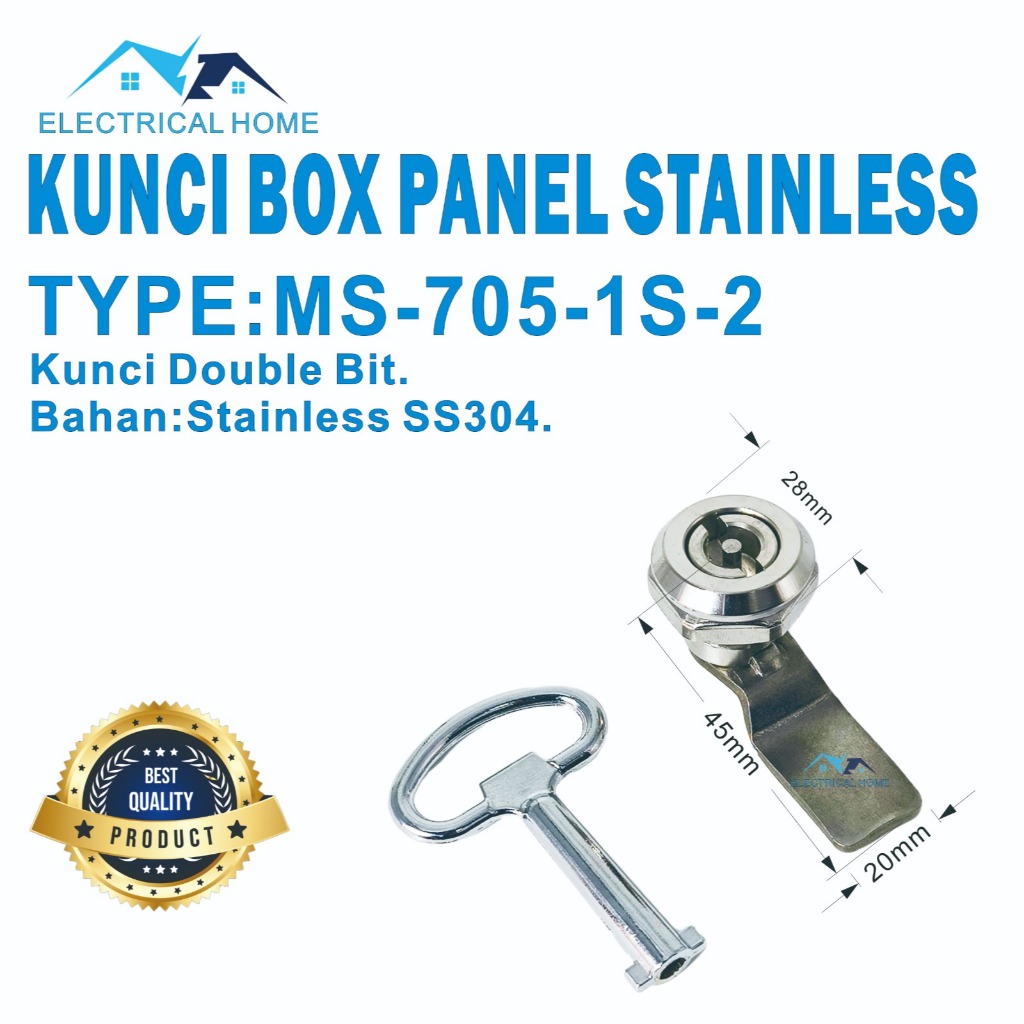 Jual Kunci Box Panel Stainless SS-304 MS-705-1S-2 Double Bit | Shopee Indonesia