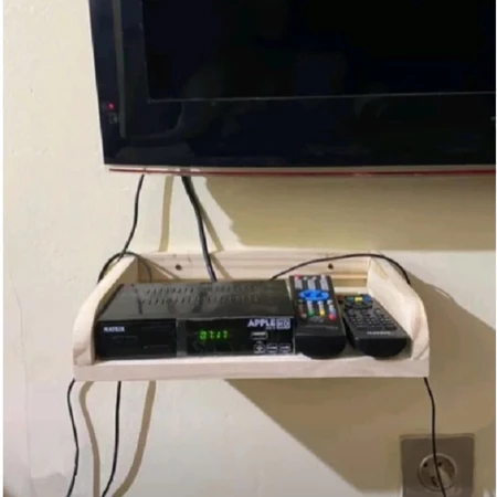 Jual Rak Tempat STB Set Top Box gantung tempel dinding wifi rooter kayu ...