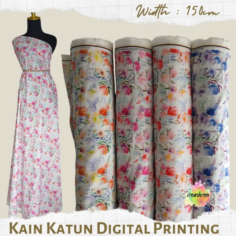 Jual Kain Katun Digital Printing Lebar 150 cm | Shopee Indonesia