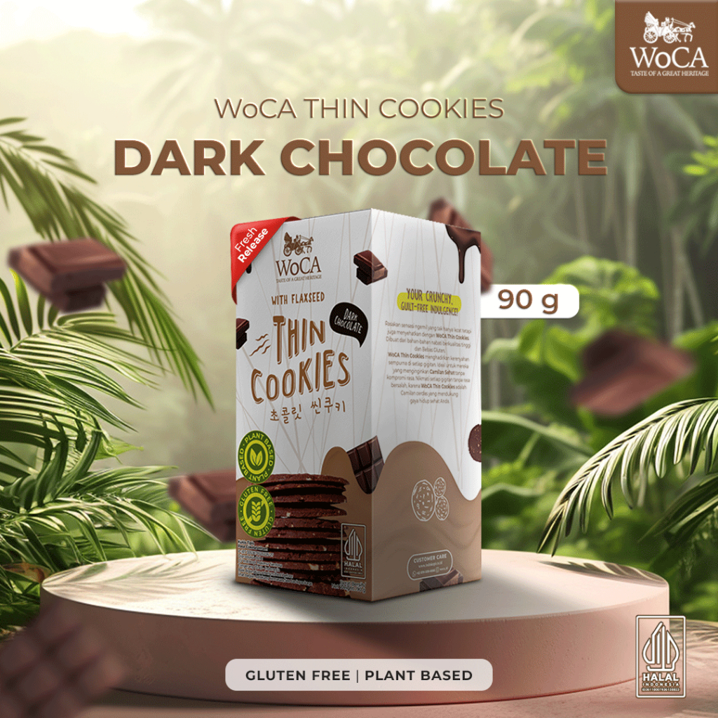 Jual WoCA Thin Cookies Box Cookies Dark Chocolate 90gr - Plant Based ...