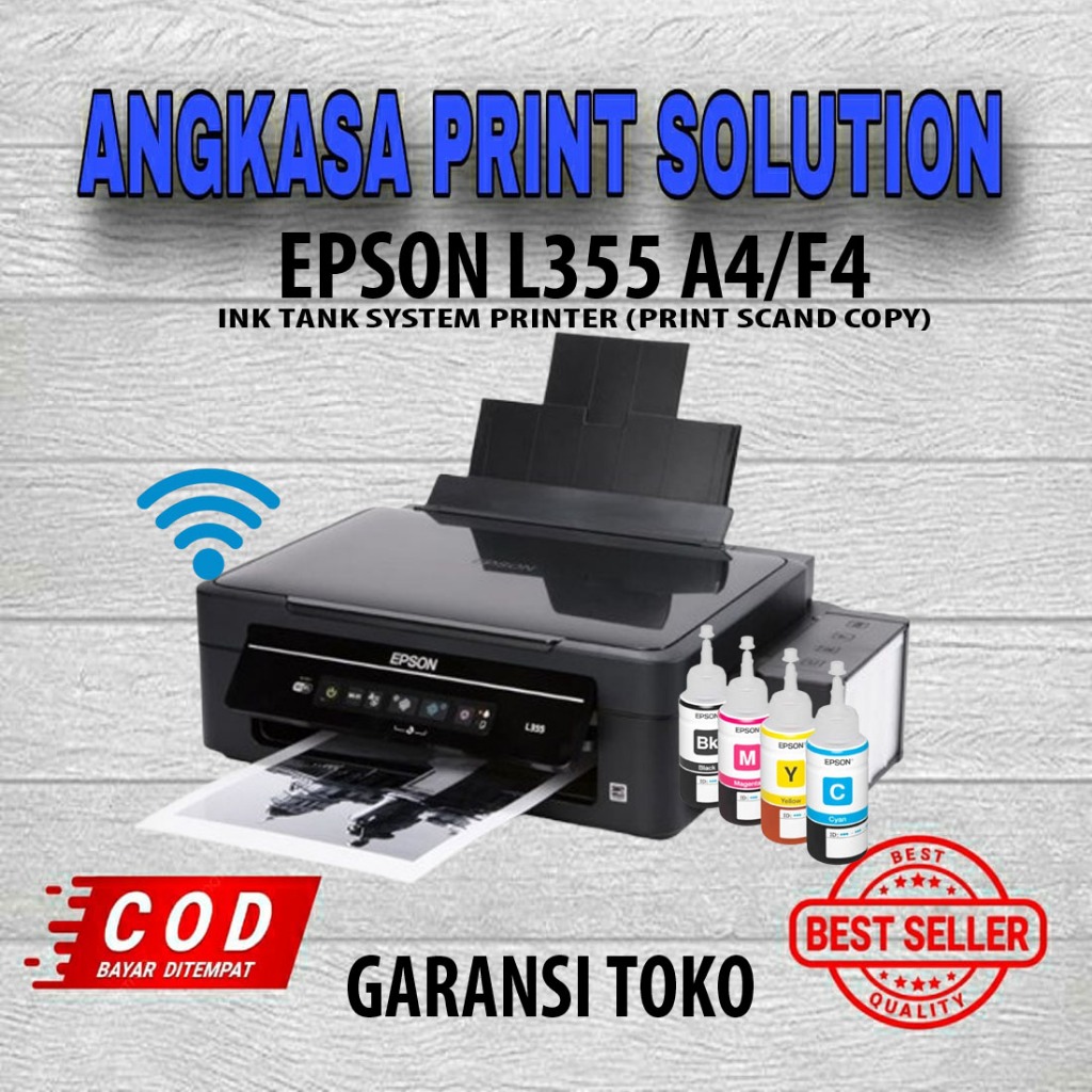 Jual printer Epson l355 print scan copy | Epson l355 wireless (WiFi ...