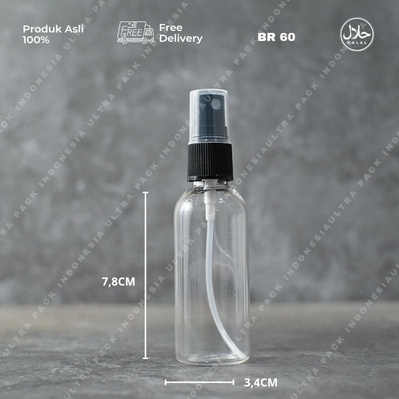 Jual KEMASAN BOTOL MIST SPRAY - BOTOL PET BR 60ML CLEAR + SPRAYER ...