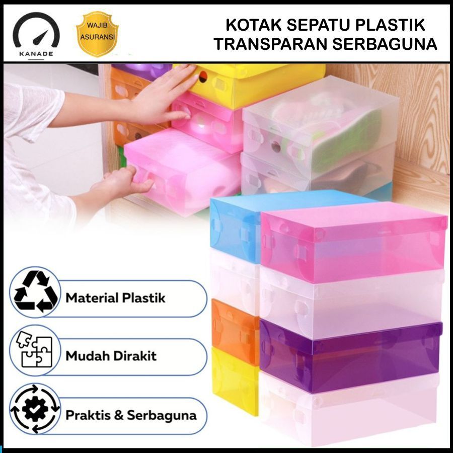 Jual Kotak Sepatu Plastik Transparan Tebal Mika Tempat Penyimpanan ...