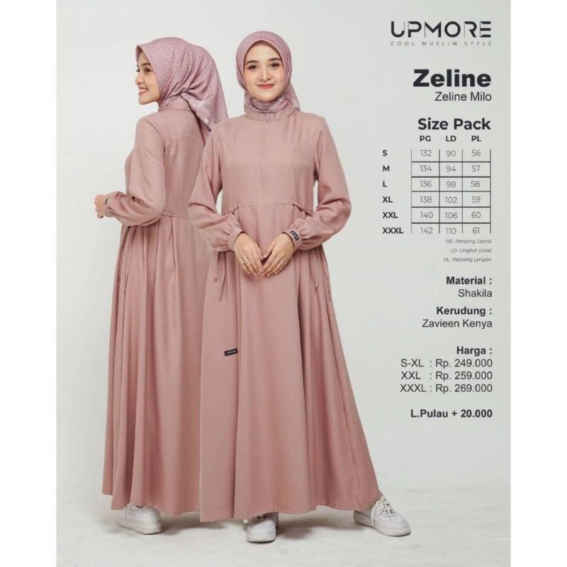Jual Gamis Zeline Upmore black milo | Shopee Indonesia
