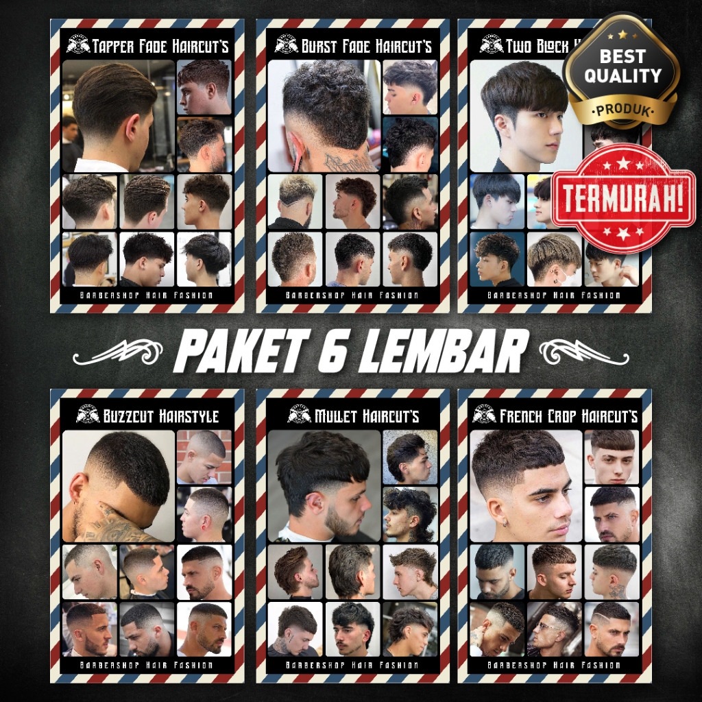 Jual 6 Poster Besar TERMURAH + BONUS STICKER Katalog Model Gaya Rambut ...