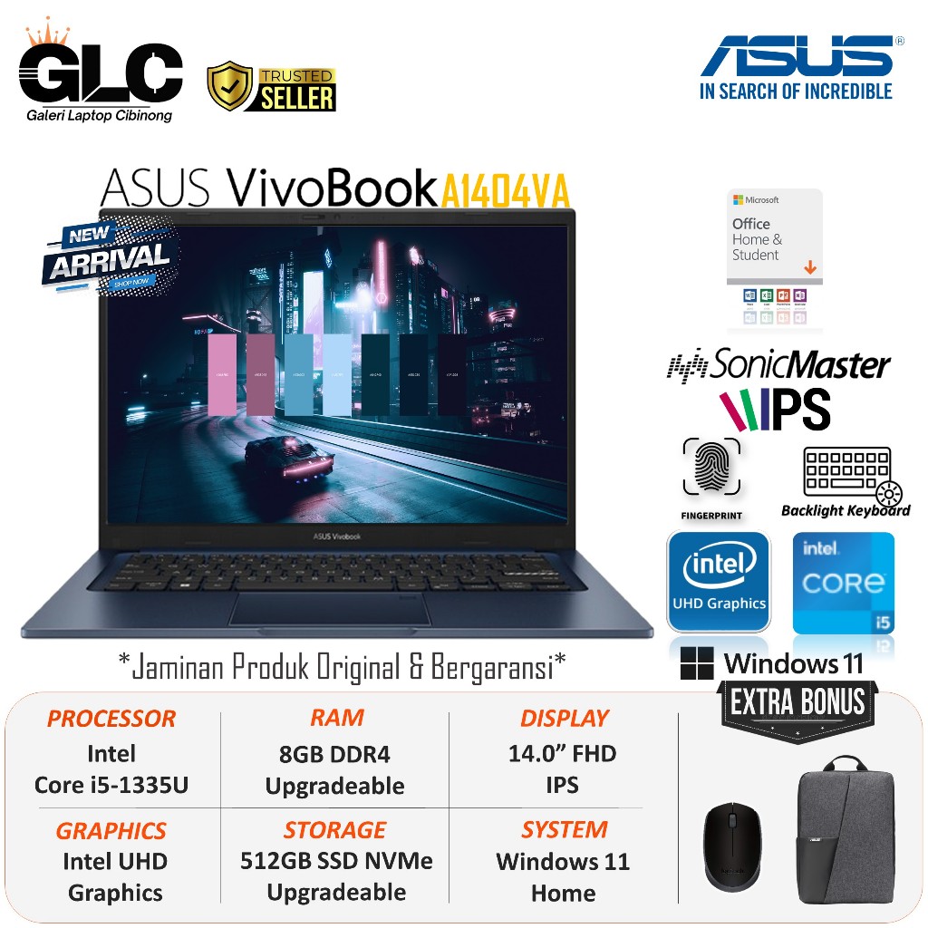 Jual Asus Vivobook 14 A1404VA-VIPS551 Core i5-1335U 16GB 1TB SSD 14 ...